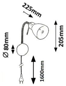 Rabalux 6300 - Flexibilní lampa SOMA 1xE14/40W/230V