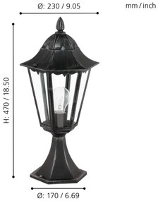 Eglo 93462 - Venkovní lampa NAVEDO 1xE27/60W/230V IP44