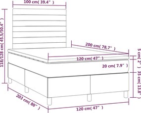 vidaXL Box spring postel s matrací 120x200 cm textil [3141844] Barva: Černá