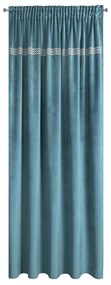 Tmavě tyrkysový sametový závěs na pásce JOVITA 140 x 270 cm