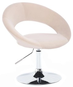 LuxuryForm Židle NAPOLI VELUR na stříbrném talíři - krémová