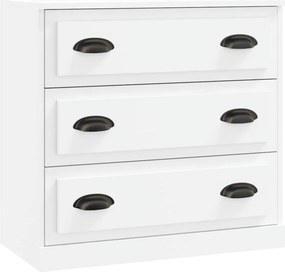 Příborníky 3 ks bílé kompozitní dřevo 3185215