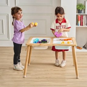 Kids Sensory Stůl Hrací stolek s pískem a vodou s 1 papírovou rolí 3 úložnými
