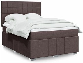 Box spring postel s matrací tmavě hnědá 140x200 cm textil 3291694