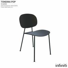 Židle Tondina Pop Barva kovové konstrukce: Matt black 31, Barva sedáku a opěradla z recyklovaného plastu: Coal black IR8022