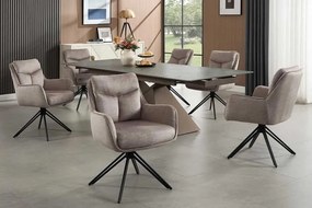 Designová otočná židle Brock taupe samet