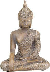 Béžová antik dekorace sedící Buddha - 10*5*13 cm