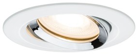 Paulmann 92903 bodovka Premium Nova adjustable, 1x7W LED GU10 2700K stmívatelná, matná bílá-chrom, prům. 9,3cm, IP67