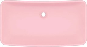 Luxusní umyvadlo obdélníkové matné růžové 71 x 38 cm keramické 146955