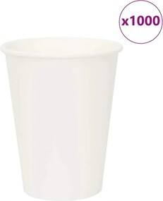 Fionshop 263063910 Papírové kelímky na kávu 1000 pcs 12oz 300ml bílé