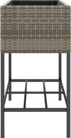 Zahradní truhlíky s policí 2 ks šedé 90 x 40 x 75 cm 3210509