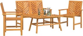 Zahradní lounge set 4 ks Hnědá Masivní akátové dřevo 3154127