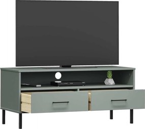 vidaXL TV skříňka s kovovými nohami masivní borové dřevo OSLO [351025] Barva: Hnědá
