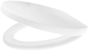 Gamma Trigo D3, toaletní WC sedátko 445(485)x370mm z polypropylenu s pomalým zavíráním, bílá, GMA-D3