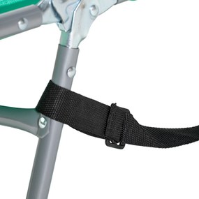 Gartenliege, Liegestuhl mit gepolsterter Gesichtsöffnung, Massage-Liege für draußen, Seitentasche, Stoff, Metall, Grün