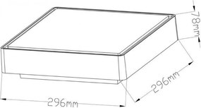 IMPR 348009 Stropní svítidlo Quadrata II šedé 16W IP65 3000K 700lm - DEKOLIGHT