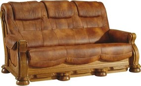 Casarredo - Komfort nábytek Trojmístná pohovka CTIBOR II kůže | potah: kůže Cappuccino,barva: moření 0233