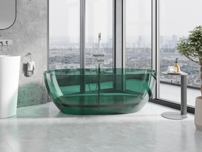 Mexen Pure teal volně stojící vana transparentní 170 x 80 cm, chromová zátka - 58071708011