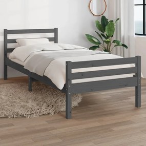 vidaXL Rám postele masivní dřevo 90 x 190 cm jednolůžko [814788] Barva: Šedá