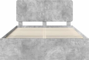 Rám postele Betonově šedá 150 x 200 cm Masivní borové dřevo 3412473
