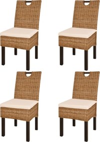 vidaXL Jídelní židle 4 ks ratan kubu a mangovníkové dřevo [274362]