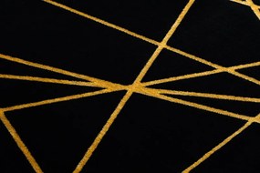 Dywany Łuszczów, Kusový koberec Gloss 406C 86 geometric black/gold, 80x150, černá, chodba / předsíň
