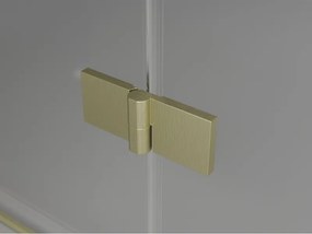 Mexen Mist-F T, 1-křídlý ​​skládací sprchový kout levý 80 x 90 cm, čiré sklo, zlatý matný profil, 8A6T-080-090-55-00-L