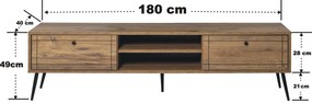 TV stolek/skříňka Broadway (atlantická borovice + černá). 1089422