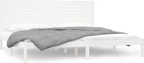 Rám postele bílý masivní dřevo 200 x 200 cm 3104629