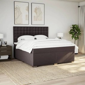 Box spring postel s matrací tmavě hnědá 180x200 cm textil 3290584