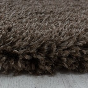 Vopi | Kusový koberec Fluffy shaggy 3500 brown - Kruh průměr 200 cm