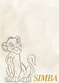 Komar Plakát Disney The Lion King Simba Sketch 50 x 70 cm