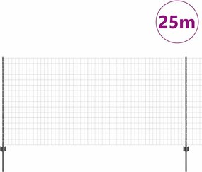 Euro plot s pilotem 25 x 1,2 m Ocel potažená PVC Šedá Síťovina 3336103