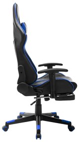 vidaXL Herní židle s podnožkou černo-modrá umělá kůže