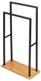 WENKO 24752100 - Držák na ručníky BAMBUSA 46x80 cm černá/hnědá 24752100