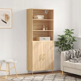 Skříň Highboard 69,5 X 34 X 180 Cm Kompozitní Dřevo dub sonoma 2 dvířka