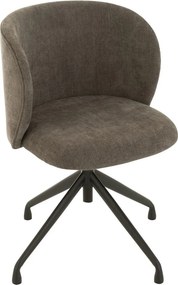 Šedá sametová jídelní točící židle Chair Turn Grey - 56*48*77cm