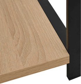 Malá rovná knihovna černá a dub 33,5 x 39,6 x 79,7 cm kompozit 288233