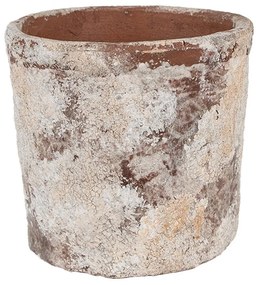 Dekorativní béžový antik terakotový květináč Teracci - Ø 18*15 cm