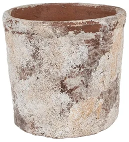 Dekorativní béžový antik terakotový květináč Teracci - Ø 18*15 cm