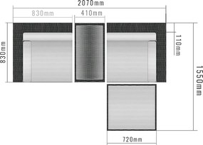 DEOKORK Ratanová variabilní sestava SEVILLA  pro 2-3 osoby (antracit)