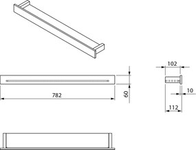 Sapho Sapho, PATRON police s hrazdou 78cm, bílá, PX785W