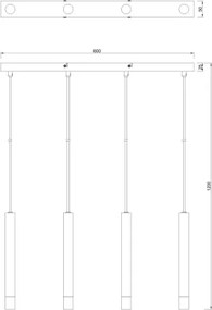 Zuma Line P241125804BL - Lustr na lanku VELIC 4xG9/5W/230V černá
