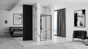 Jednokřídlé posuvné sprchové dveře REA RAPID SLIDE 120 cm pro instalaci do niky, černé/transparent - bez vaničky