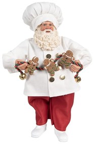 Vánoční dekorace Santa cukrář s perníčky - 17*12*27 cm