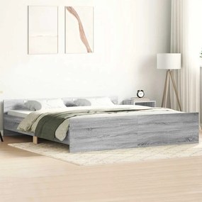 Rám postele s hlavovým a nožním čelem šedý sonoma 180 x 200 cm 3203773