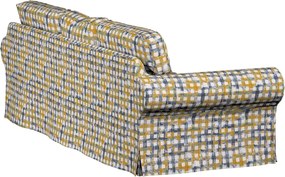 Potah na pohovku IKEA  Ektorp 3-místná, rozkládací STARÝ MODEL PIXBO barva modrá látka pletený vzor, vzorované