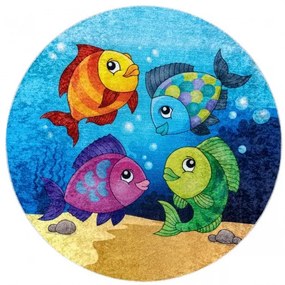 Dywany Łuszczów, Dětský kusový koberec Junior 51594.801 Ocean, 100x100 (průměr) kruh, vícebarevná, dětský pokoj