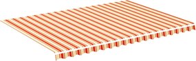 Náhradní plachta na markýzu žlutá a oranžová 500 x 350 cm polyesterová 312022