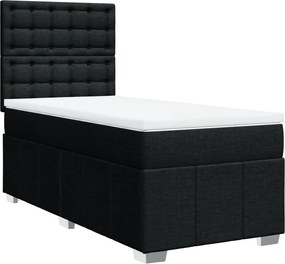Box spring postel s matrací černá 90x200 cm textil 3293867
